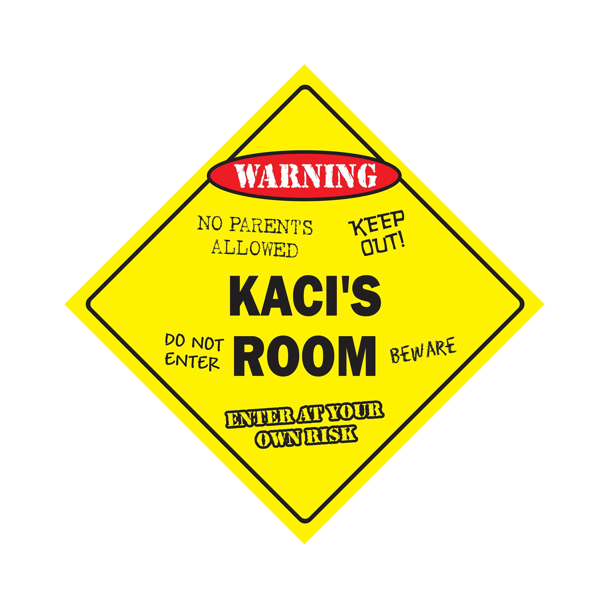 Kaci's Room Sign Crossing Zone Xing | Indoor/Outdoor | 14" Tall kids ...