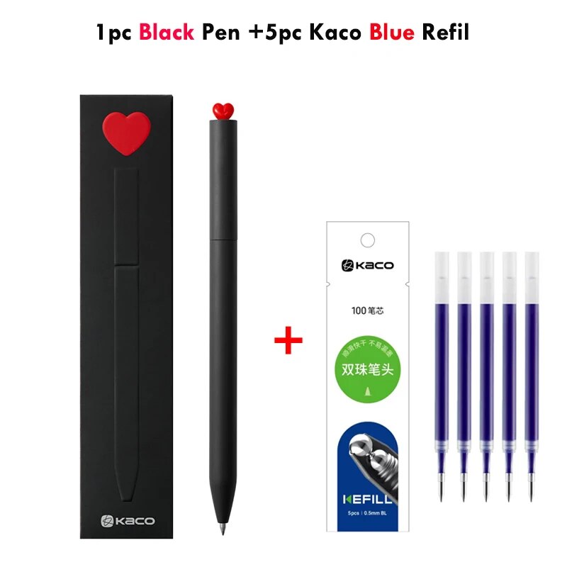 Kaco Kawaii Rotating Gel Pen 05mm Ink Cute Rollerbal Sign Pens Caneta High Capacity Pучки For