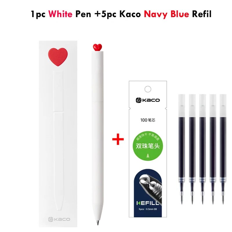 Kaco Kawaii Rotating Gel Pen 05mm Ink Cute Rollerbal Sign Pens Caneta High Capacity Pучки For