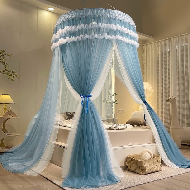 Kadahis Bed Canopy For Girls & Adults, Round Dome Lace Princess ...