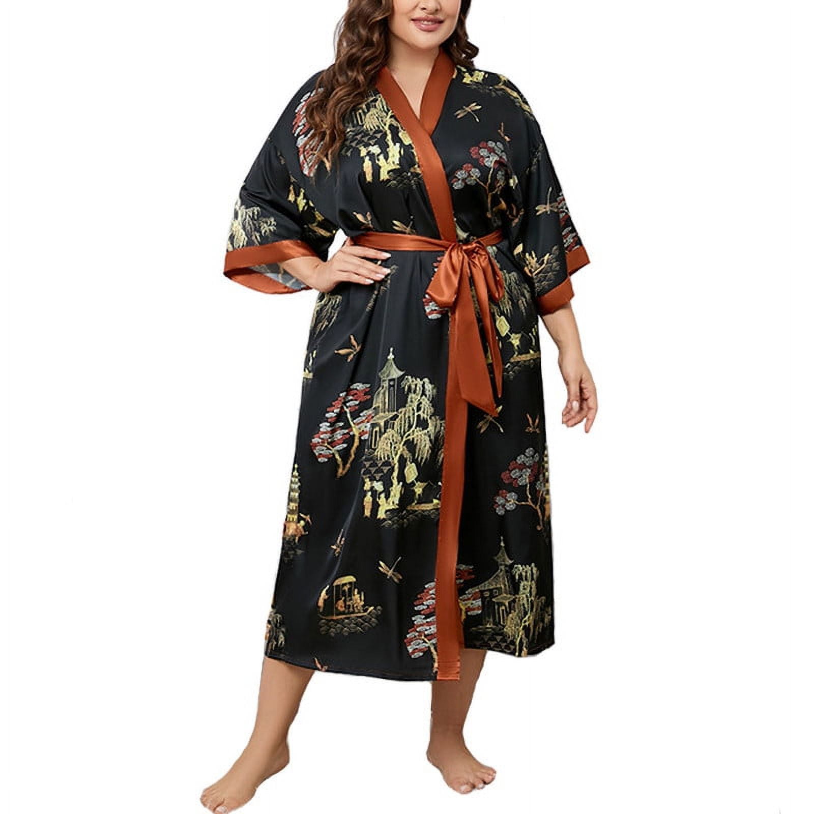 Kadahis Plus Size Women Satin Silk Nightie Dress Bridal Sleepwear ...