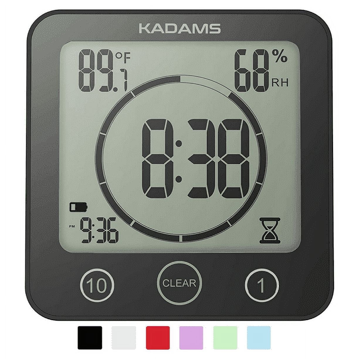 Kadams Waterproof Digital Alarm Clock with Countdown Timer 4.16", Large ...