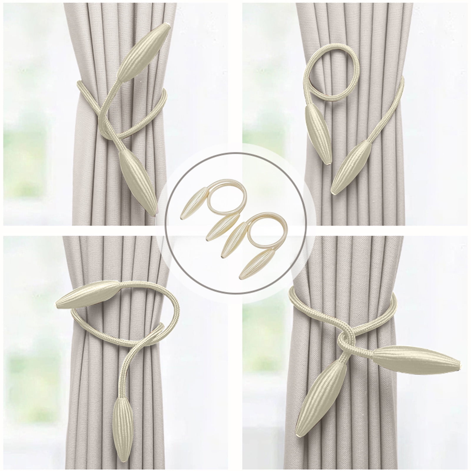 Kadlawus Under $5 ! Curtain Tiebacks No Hole Installation Twist Lock ...