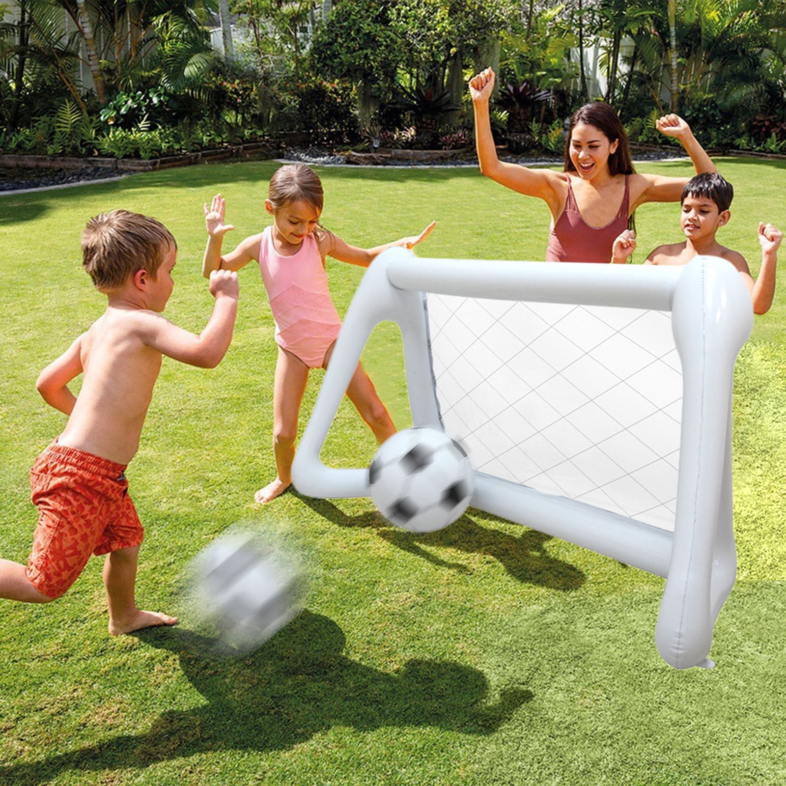 Kadlawus Under $5 ! Inflatable Soccer Goal Frame Set Portable ...