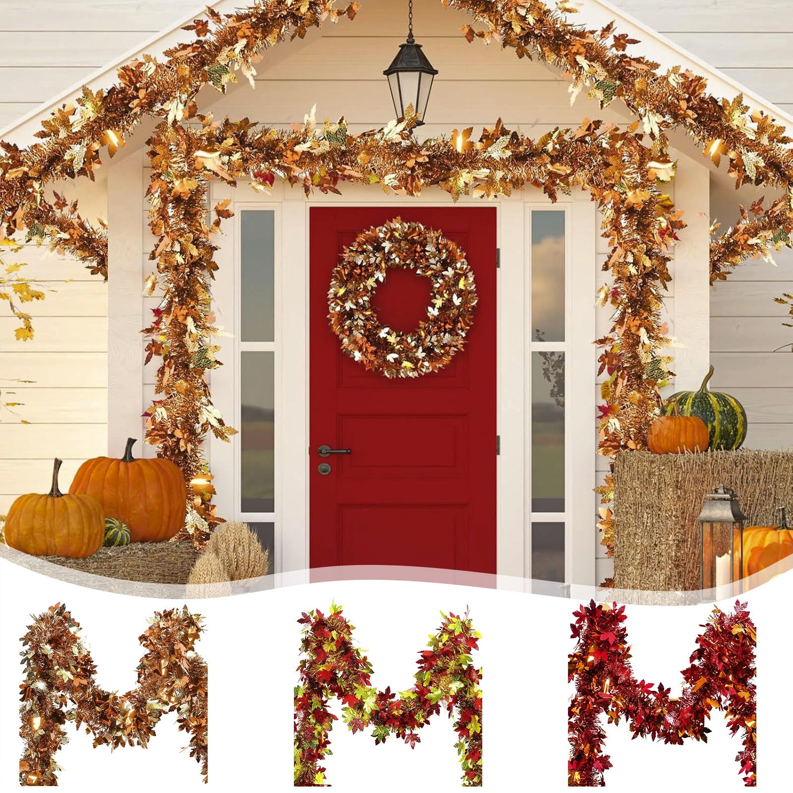 Kadlawus Under $5 ! Maple Leaf Decor Faux Fall Thanksgiving Hanging ...