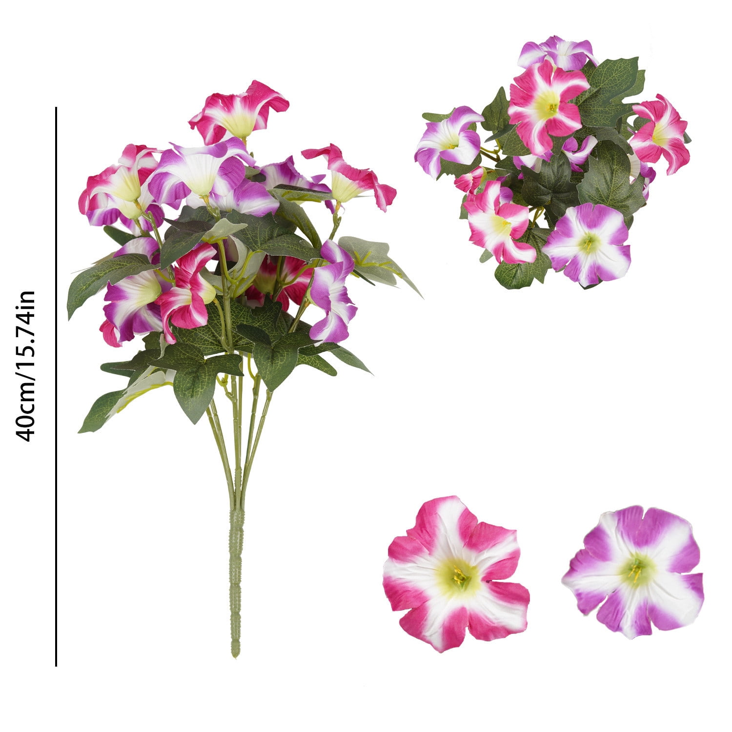 Kadlawus Artificial Silk Flowers, Realistic Faux Morning Glory for Home ...