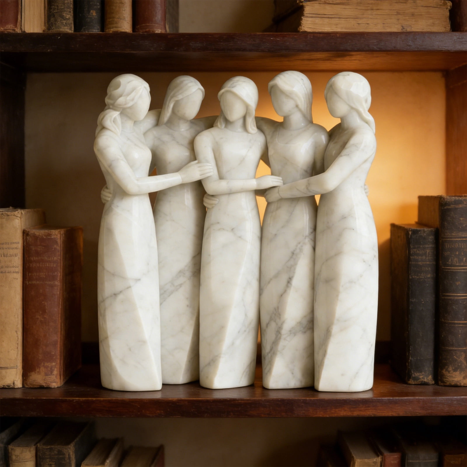 Kadlawus Friendship Sculpture for Women, Handmade Resin Figurine, White ...
