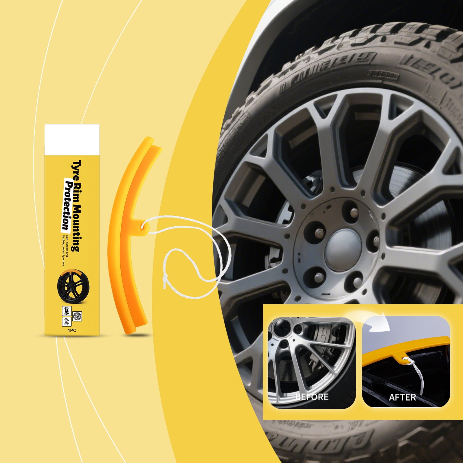 Kadlawus Under $5 ! Tire Rim Protector Kit Mounting Aid for Car ...