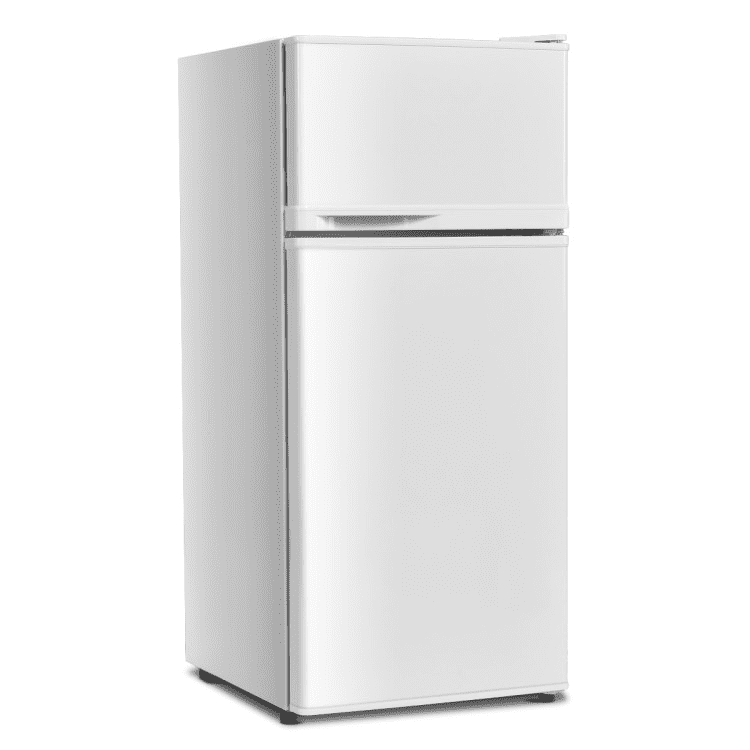 Kadyn Stainless Steel Double Door Compact Refrigerator with Freezer ...