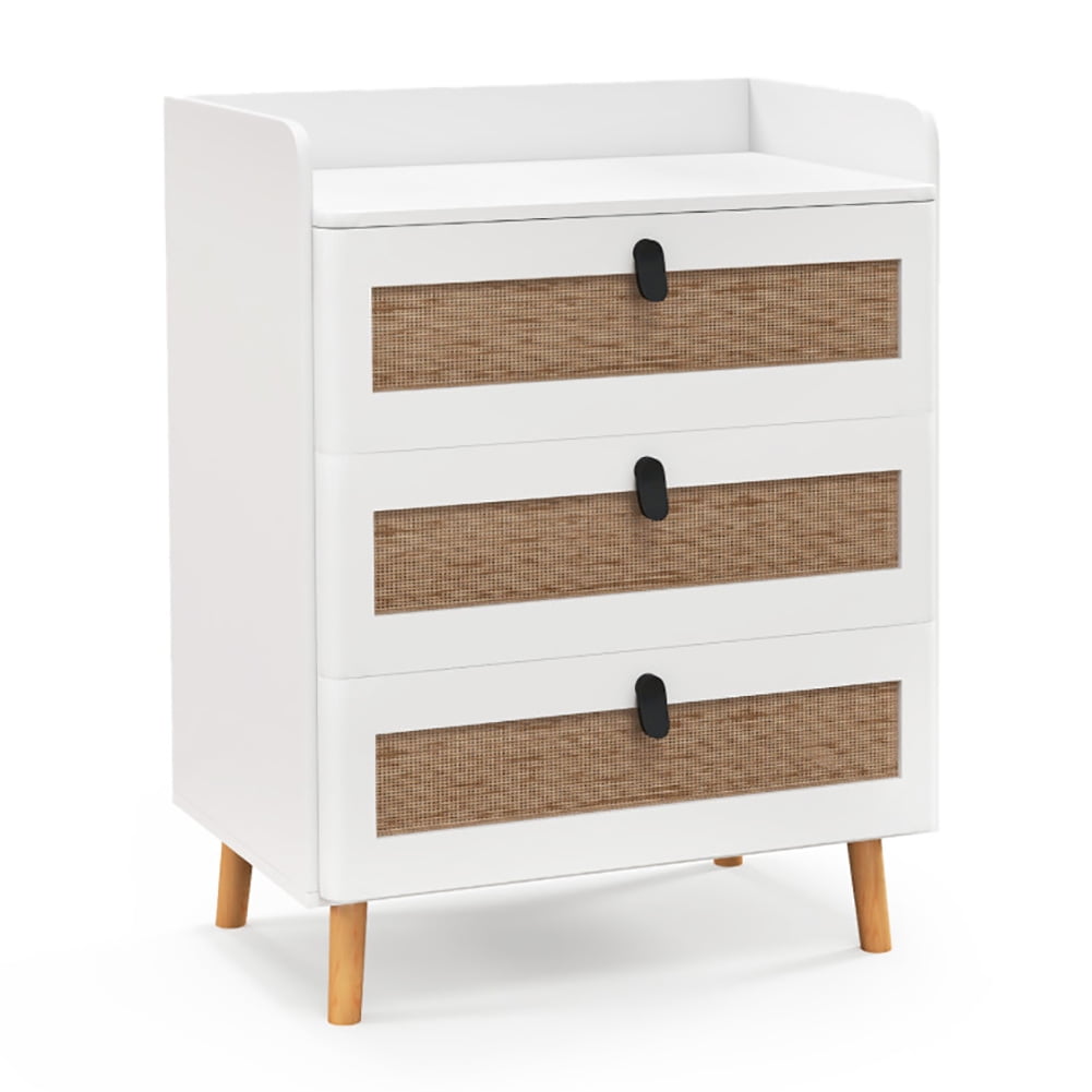 Kadyn 3 Drawer Dresser, Rattan Chest of Drawers, Bedroom, Living Room ...