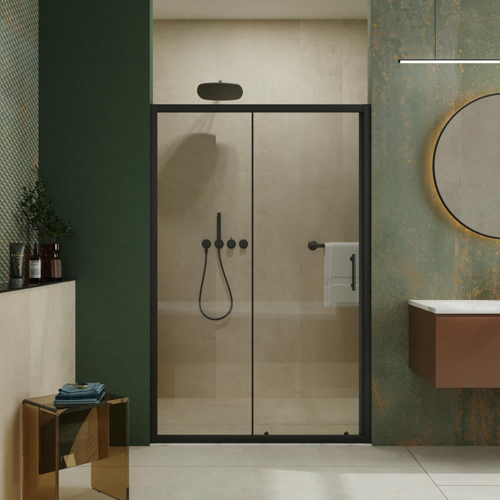 Kadyn 1/5 inch Thick Clear Tempered Glass Shower Door with Stainless ...