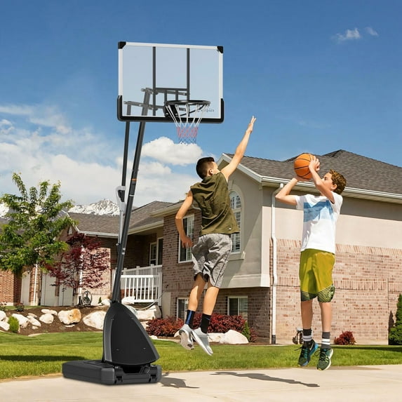 Kadyn 5-10 Basketball Goals Systems Stand with 44" Shatterproof ...