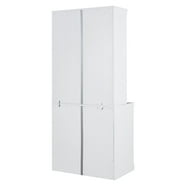Churanty Tall Bookshelf with LED Lighting, White Bookcase with Storage ...