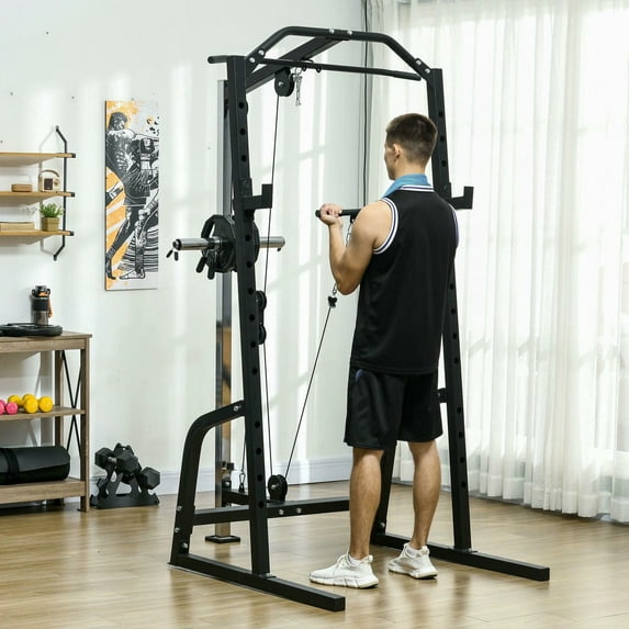 Kadyn Adjustable Portable Dumbbell Racks with 15-Level and Cable Pulley ...