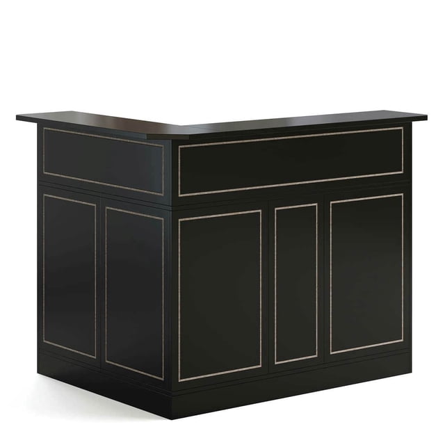 Kadyn Bar Cabinet, Counter Pub Cabinet,L-Shaped Bar Cabinet, 4-Tier ...