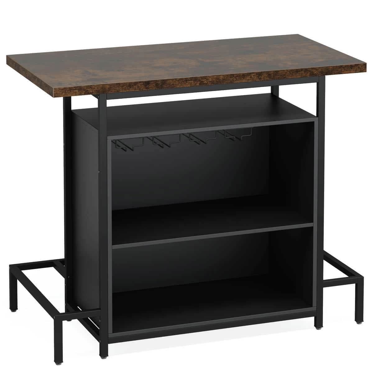 Kadyn Bar Table, Counter Pub Table, Industrial Home Bar Unit, 3-Tier ...