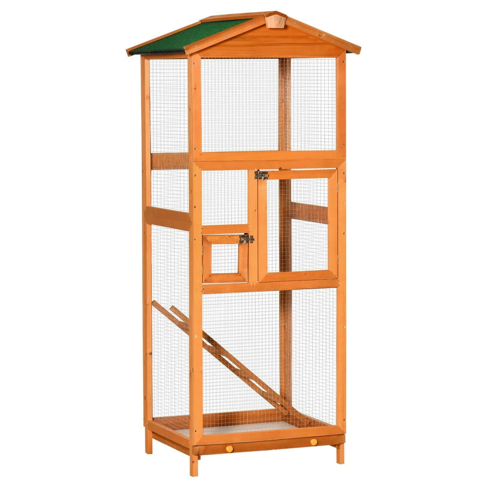 Kadyn Bird Cage, Bird House,Bird Enclosure,65" Outdoor Wooden Birdcage ...