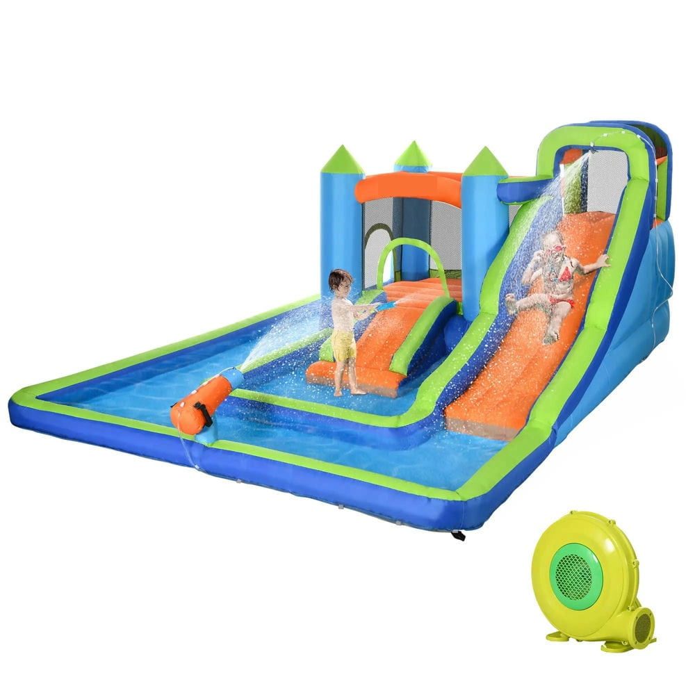 Kadyn Blow Up Jumping Bouncer, Action Air Bounce House,Kids 5-in-1 ...