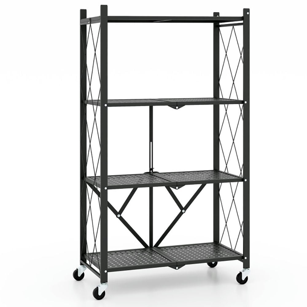 Kadyn Bookshelf Bookcase, Display Rack,4-Tier Foldable Storage Shelf ...