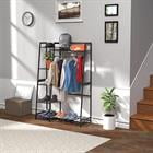 Kadyn Bookshelf Bookcase, Display Rack,Bamboo Garment Rack with Shelves ...
