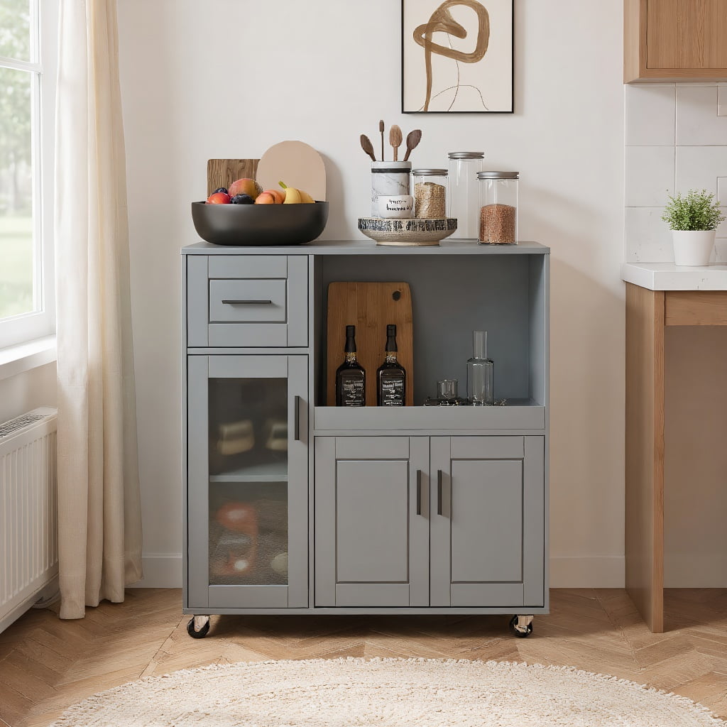 Kadyn Buffet Sideboard,Sideboard Buffet Cabinet,Rolling Kitchen Island ...