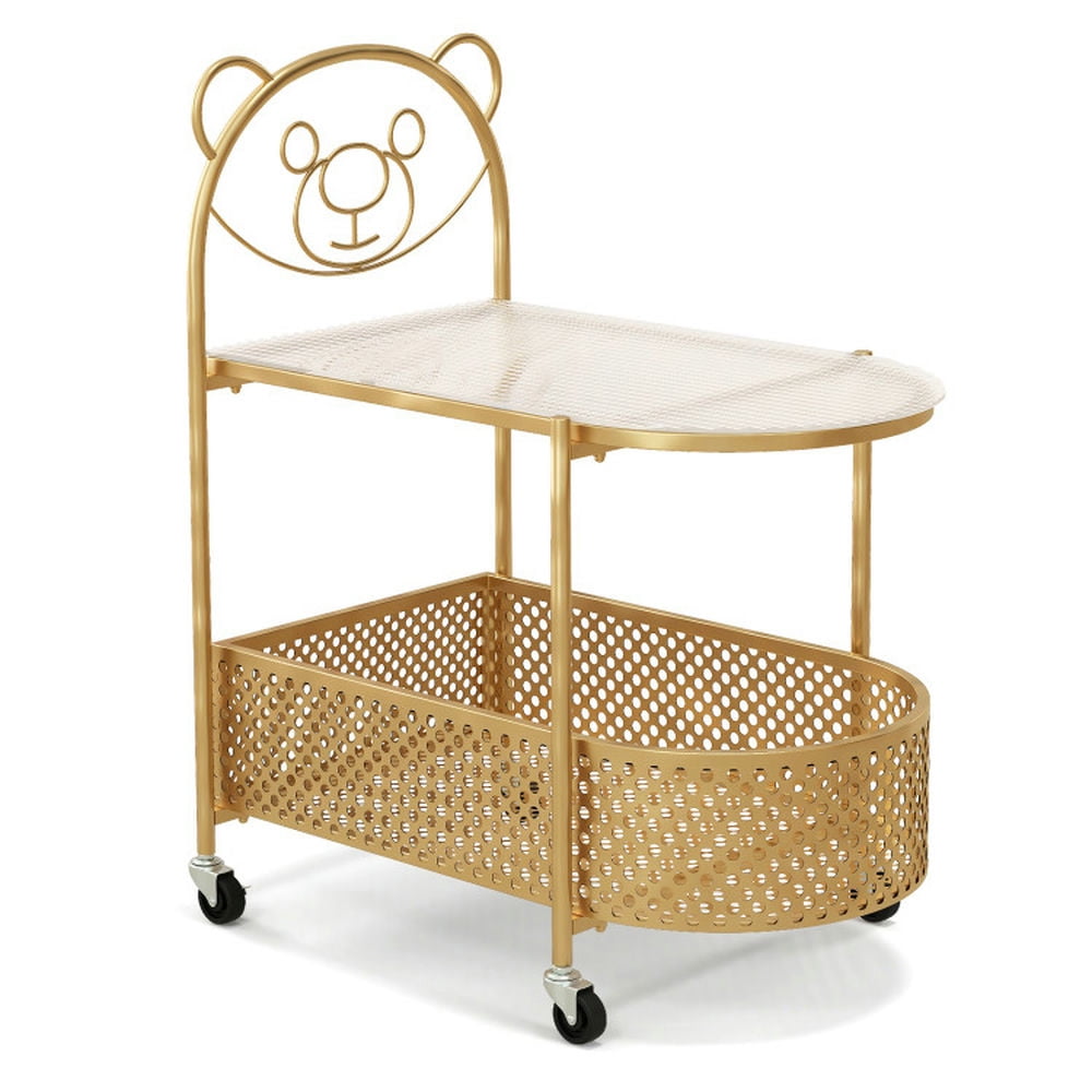 Kadyn Coffee Tables,Center Table,2-Tier Mobile Glass Coffee Table with ...
