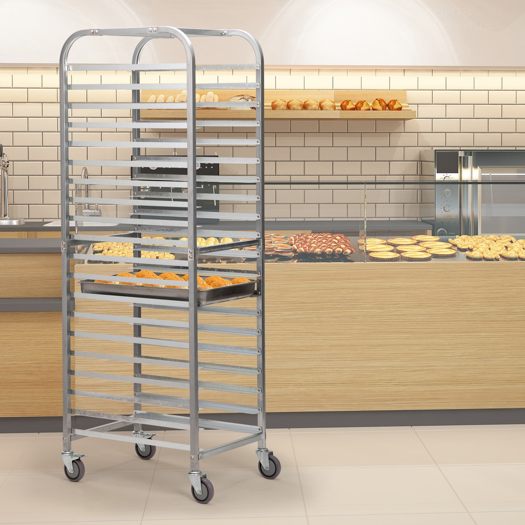 Kadyn Commercial-Grade 20-Tier Sheet Pan Rack, Galvanized Iron Bakery ...