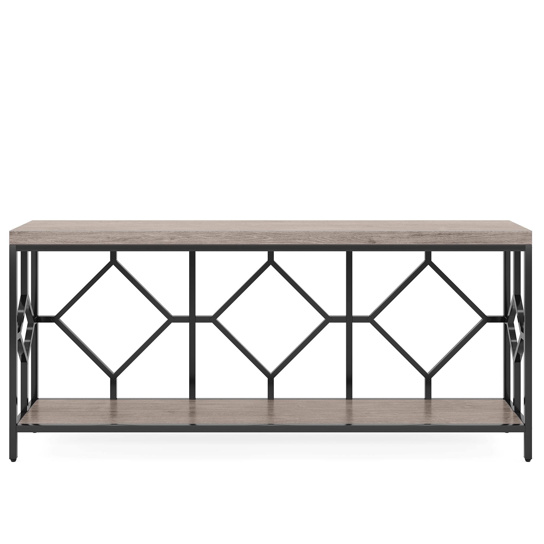 Kadyn Console Table with 2-Tier Extra-Long Shelves, Entryway Table for ...