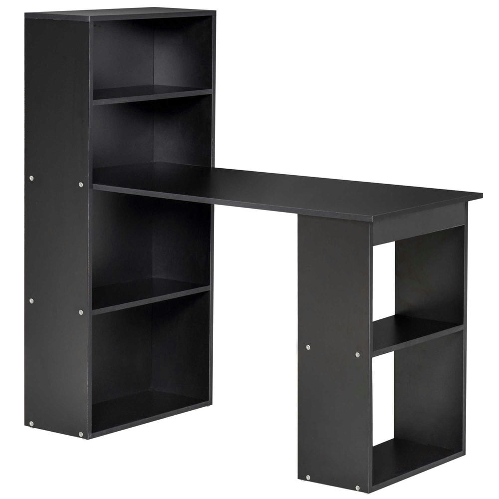 Kadyn Desk with Shelves,Modern Home Office Desk with 6-Tier Storage ...