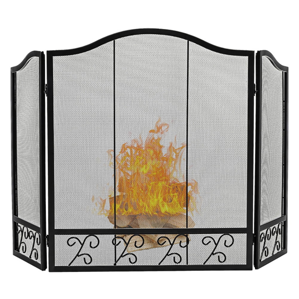 Kadyn Fireplace Screen, Fire Place Gate Protector,3-Panel Fireplace ...