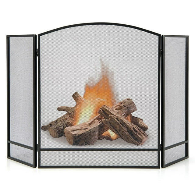 Kadyn Fireplace Screen, Fire Place Gate Protector,3-Panel Foldable ...