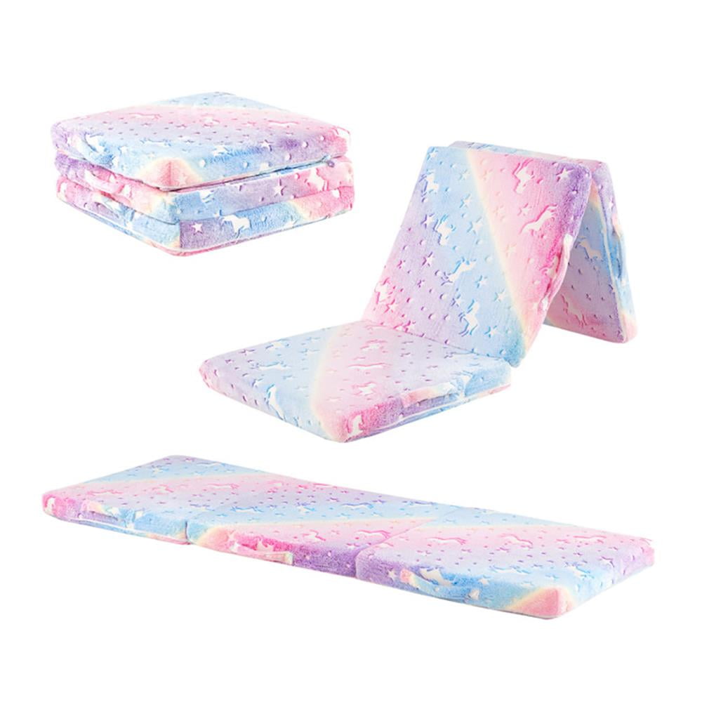 Kadyn Foldable Floor Mattress for Kids with Washable Flannel Cover ...