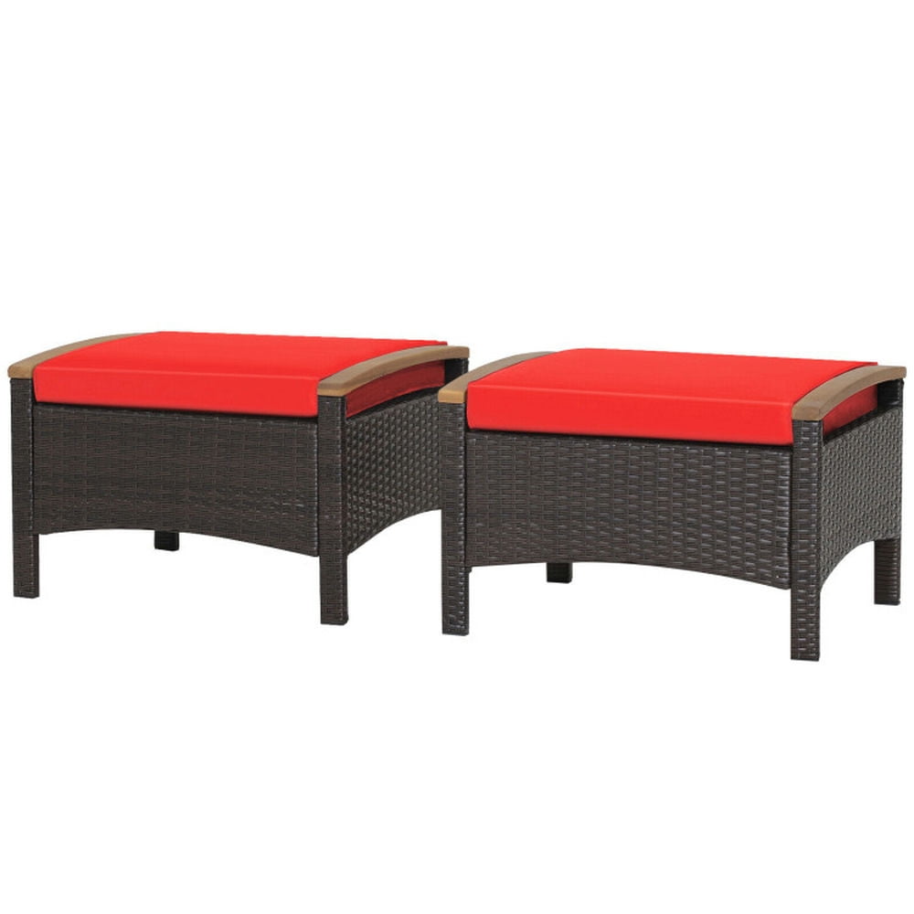 Kadyn Foot Stool,Outdoor Ottomans Footrest Seat,Set of 2 Fade-Resistant ...