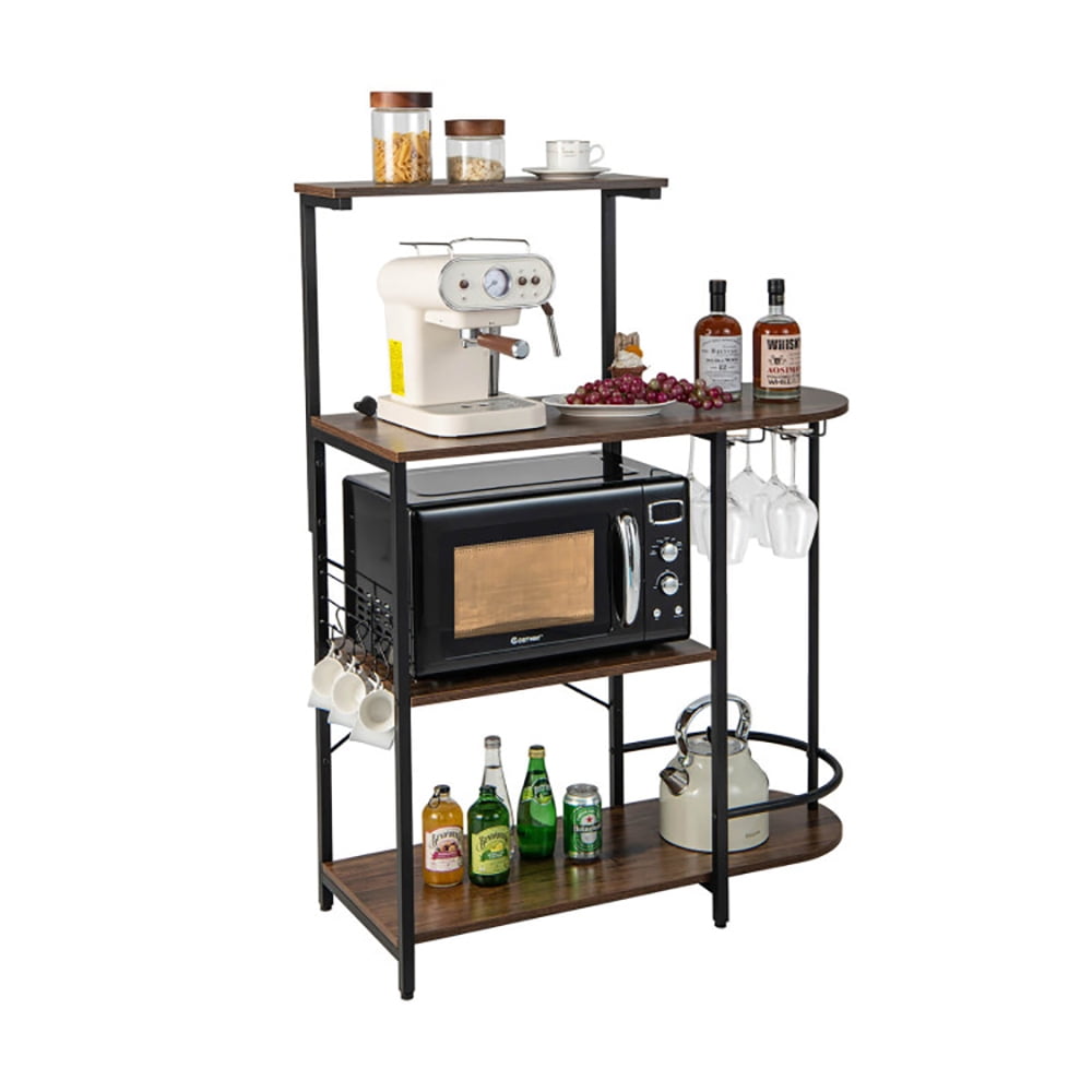 Kadyn Kitchen Shelf, Bakers Rack, Kitchen Microwave Stand,4-Tier ...