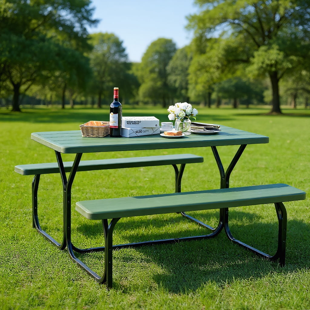 Kadyn Outdoor Bench, Outdoor Dining Bench, Picnic Table Bench Set for ...