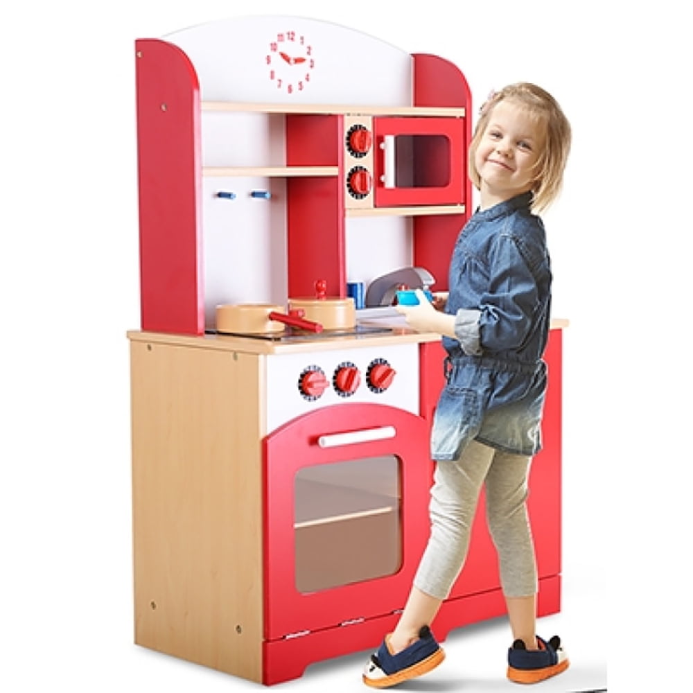 Kadyn Play Wooden Kitchen Sets,Kids Kitchen Playset, Pretend Chef ...