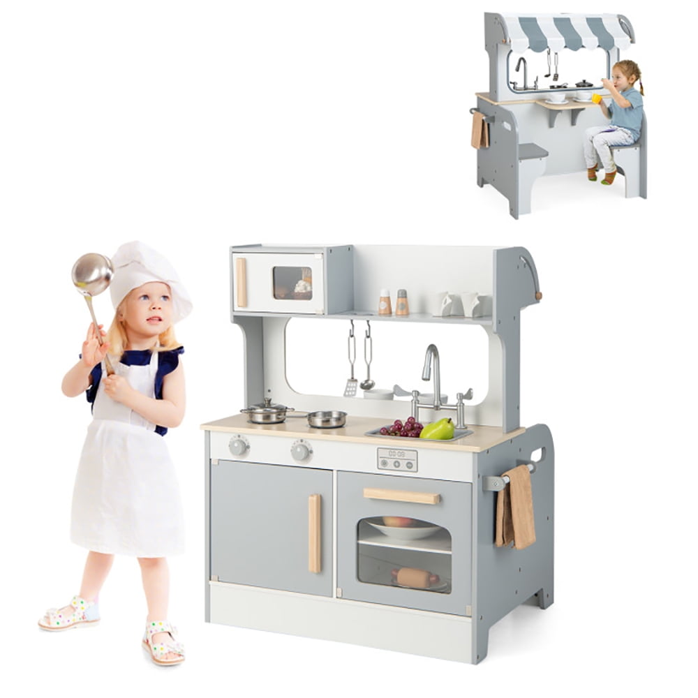 Kadyn Play Wooden Kitchen Sets,Kids Kitchen Playset, Pretend Chef ...