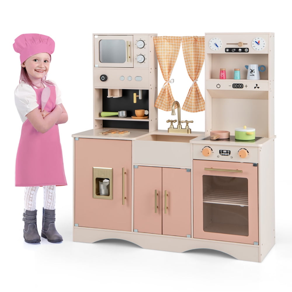 Kadyn Play Wooden Kitchen Sets,Kids Kitchen Playset, Pretend Chef ...