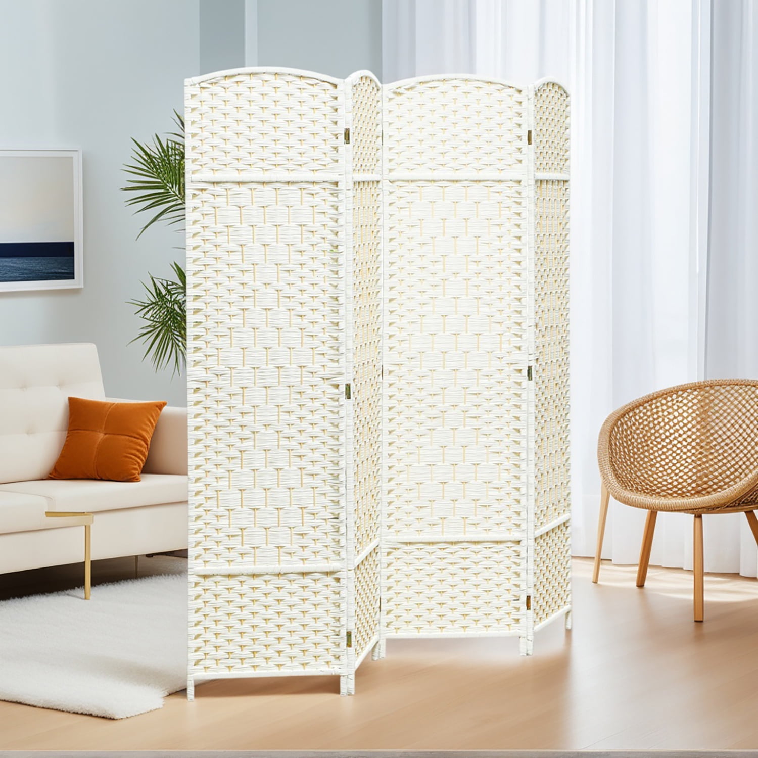 Kadyn Privacy Screens and Panels, Folding Room Divider Screen 4 Panel 6 ...