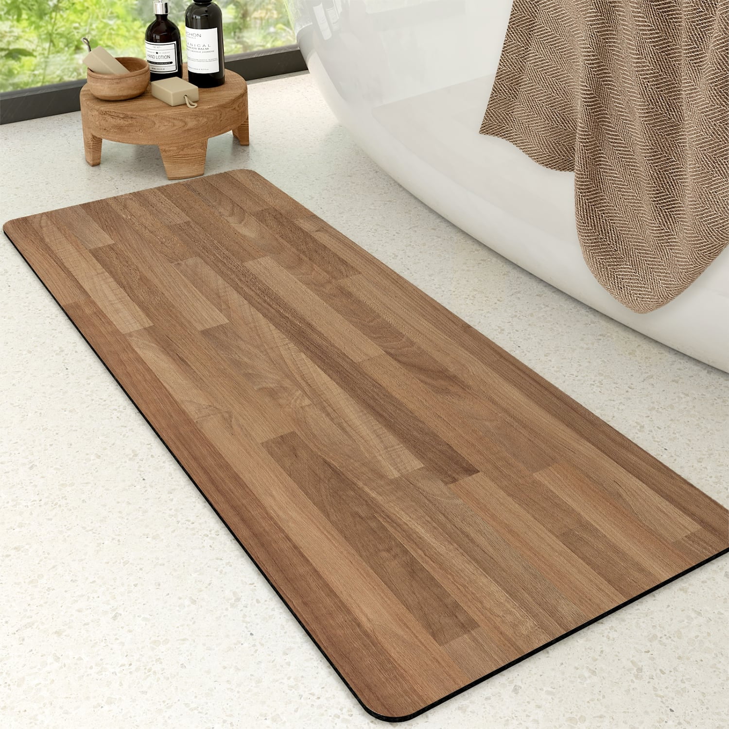 Kadyn Rugs, Mats,Mat Carpet,Ultra-Thin Wood Grain Kitchen Mat, Washable Kitchen Rugs, Teak,43 ...
