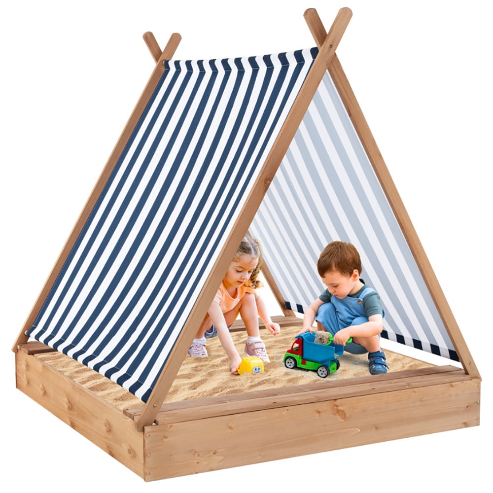 Kadyn Sandbox, Outdoor Play Sand Box,49 x 48 Inch Kids Wooden Sandbox ...