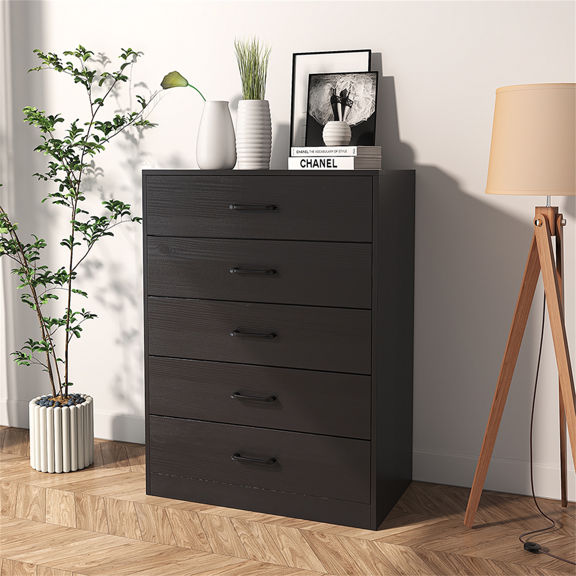 Kadyn Single row Drawer Dresser, 5 layers, 5 drawers, facing fabric ...
