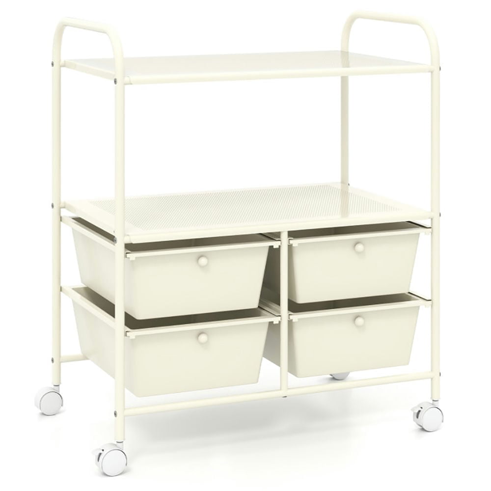 Kadyn Storage Shelving Rack, Storage Cart,4 Drawers Shelves Rolling ...
