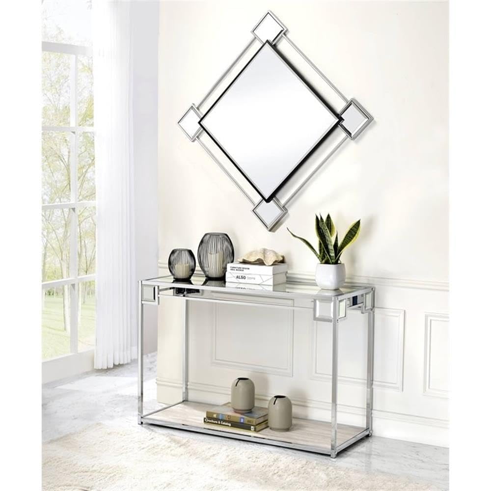 Kadyn TV Console Table, Entertainment Center,TV Stand,Mirrored Top ...