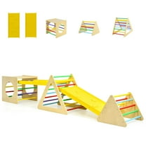 Infans 6-in-1 Indoor Jungle Gym Wooden Playground Climber Playset for ...