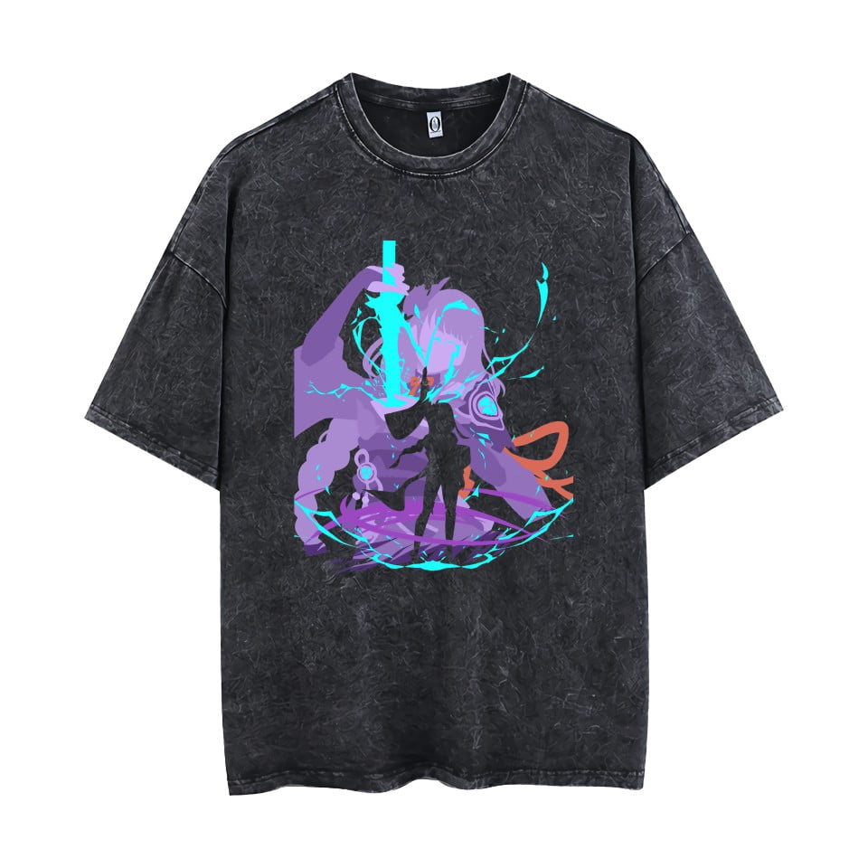 Kaedehara Kazuha Hu Tao T-shirt for unisex summer crewneck Lumine short ...