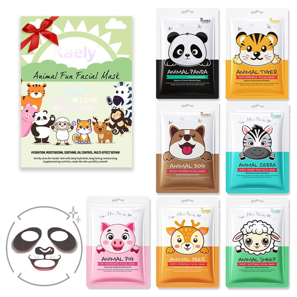 Kaely 7 Pack Animal SAF21 Character Sheet Masks, Masks for Kids Teens ...