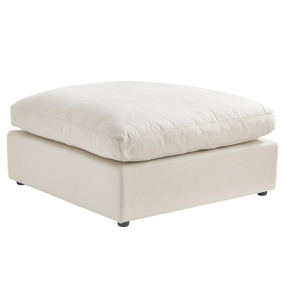 Kaelynn Ottoman Cream White Linen Upholstered - Walmart.com