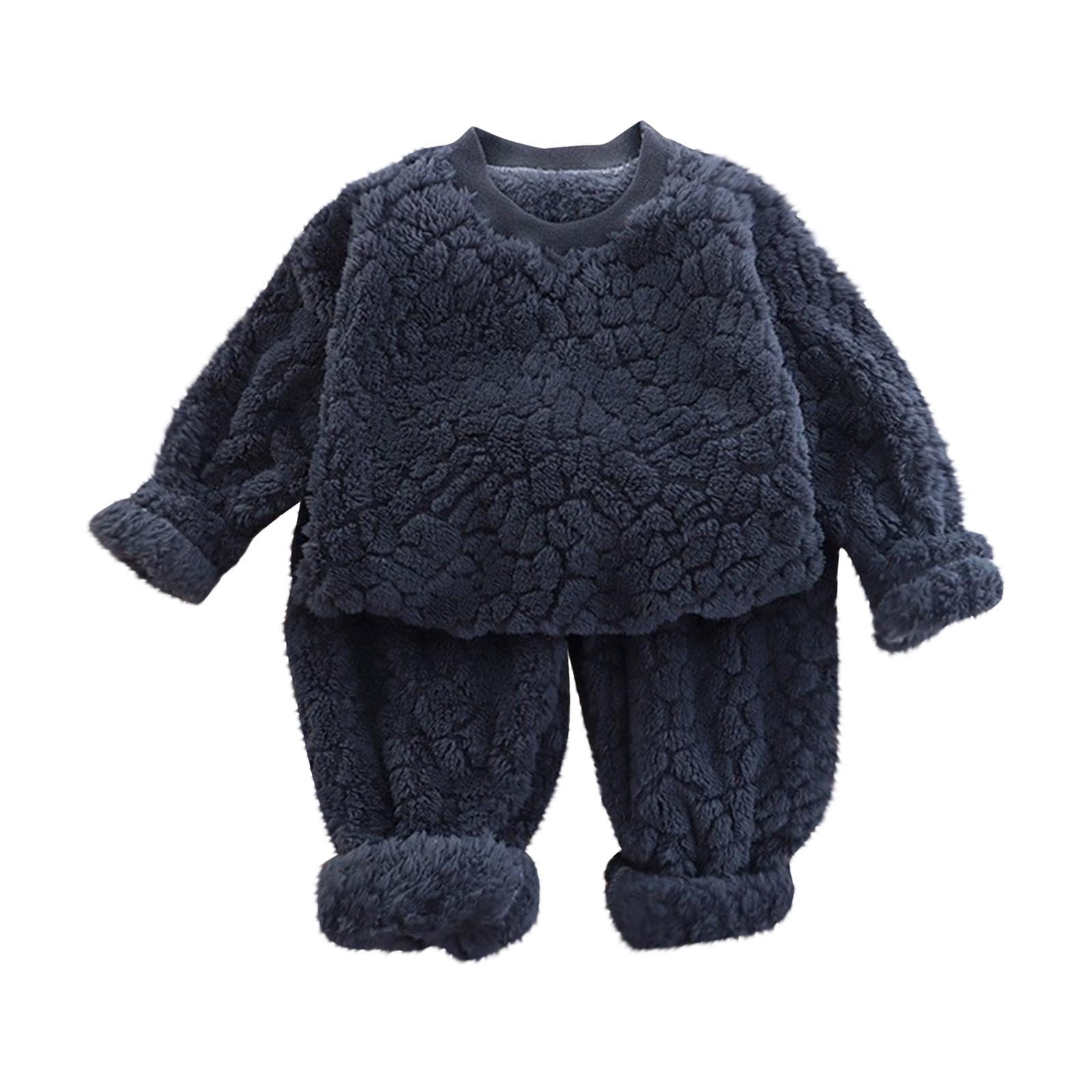 Kaemgyyd Baby Girls Boys 2 Piece Set Soft Warm Fuzzy Sherpa Pajamas ...