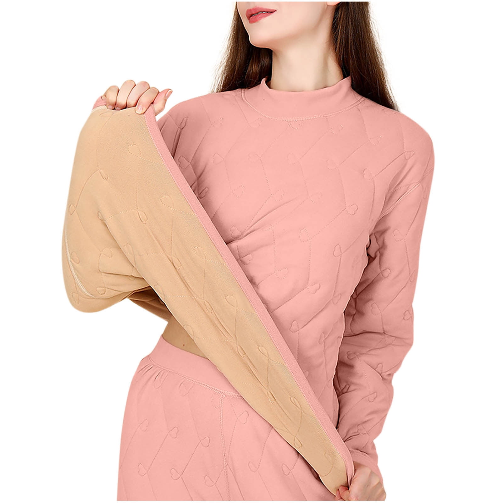 Kaemgyyd Base Layer Tops For Women Plus Size Winter Thick Warm Long Sleeve Sleepwear Solid Basic